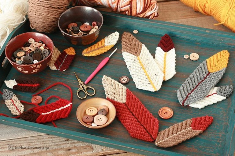 10 Beautiful Crochet Feather Patterns; Use Up That Yarn Stash!