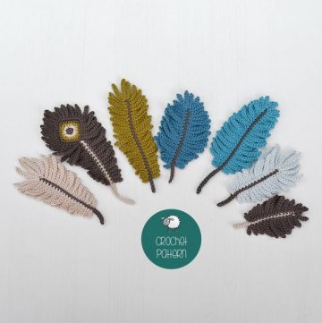 10 Beautiful Crochet Feather Patterns; Use Up That Yarn Stash!