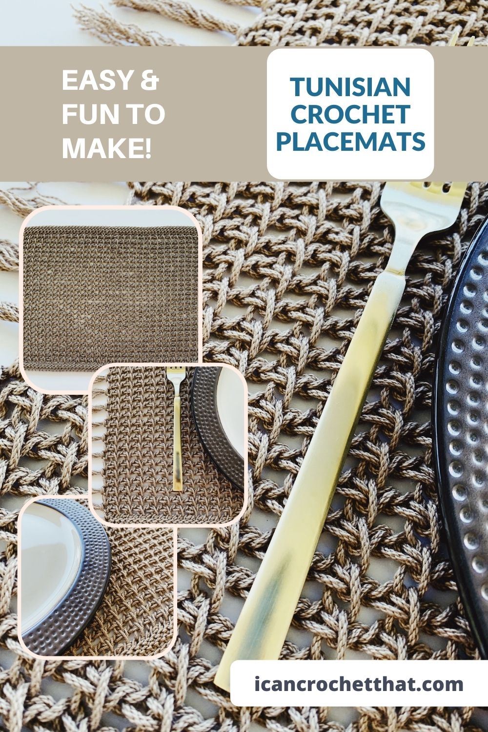 Tunisian Crochet Rectangle Placemat Pattern - I Can Crochet That