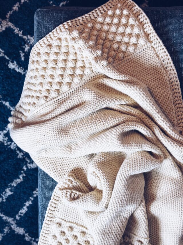 Tunisian Crochet Bobble Border Blanket | The Ophelia - I Can Crochet That