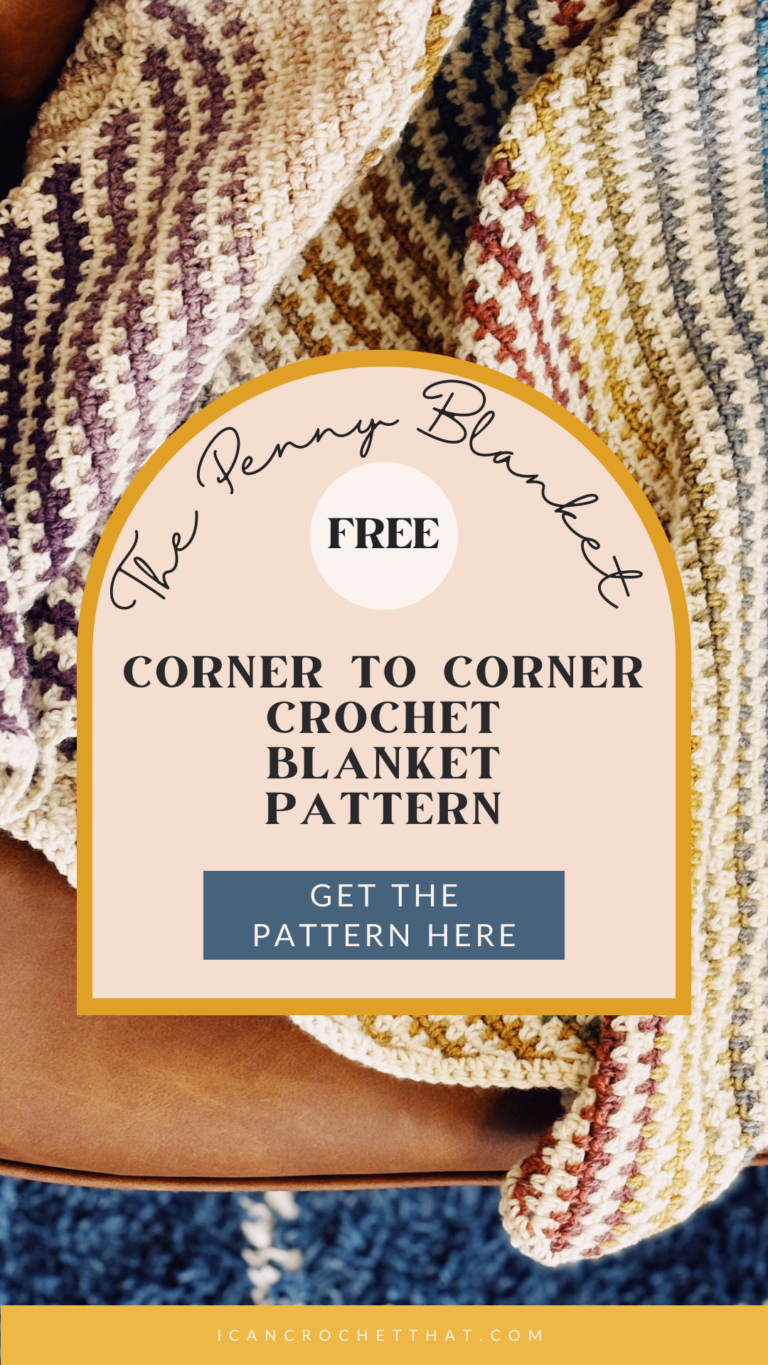 Striped Corner to Corner Crochet Blanket Pattern - The Penny - I Can Crochet That