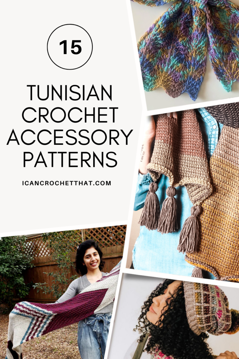 15 Beautiful Tunisian Crochet Scarf, Hat & Accessory Patterns - I Can ...