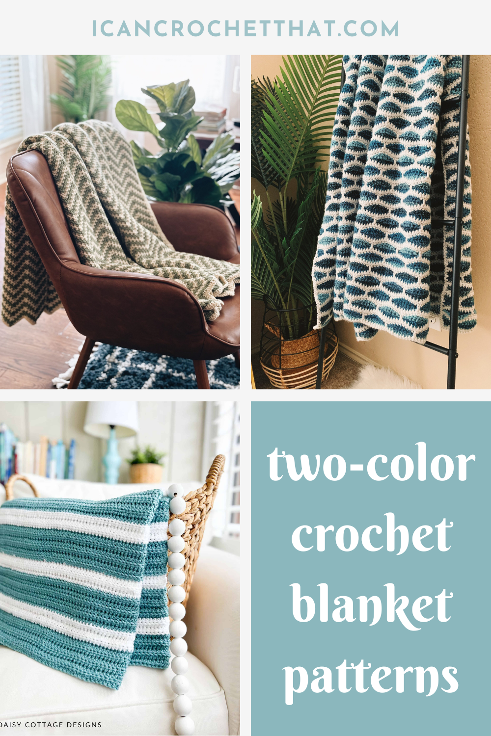 10 Stunning Two-Color Crochet Blanket Patterns - I Can Crochet That