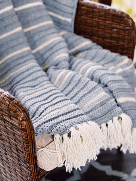 Beginner-Friendly Double Crochet Blanket Pattern - Coastal Stripes ...