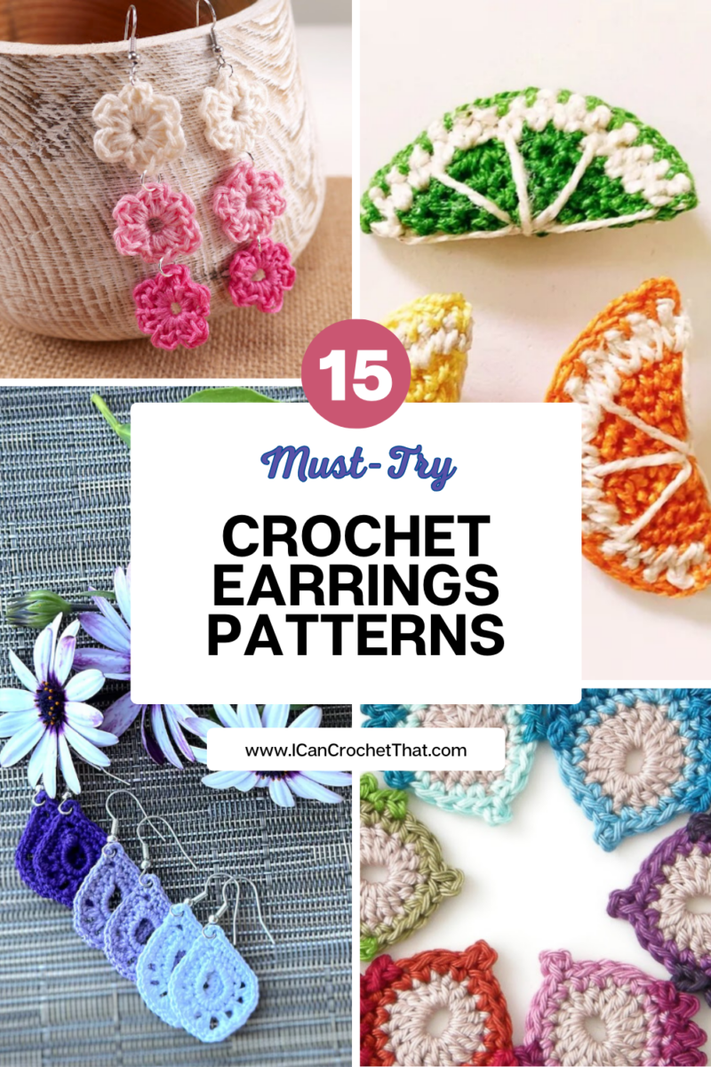 DIY Crochet Jewelry: 15 Beautiful Earrings Patterns to Try - I Can ...