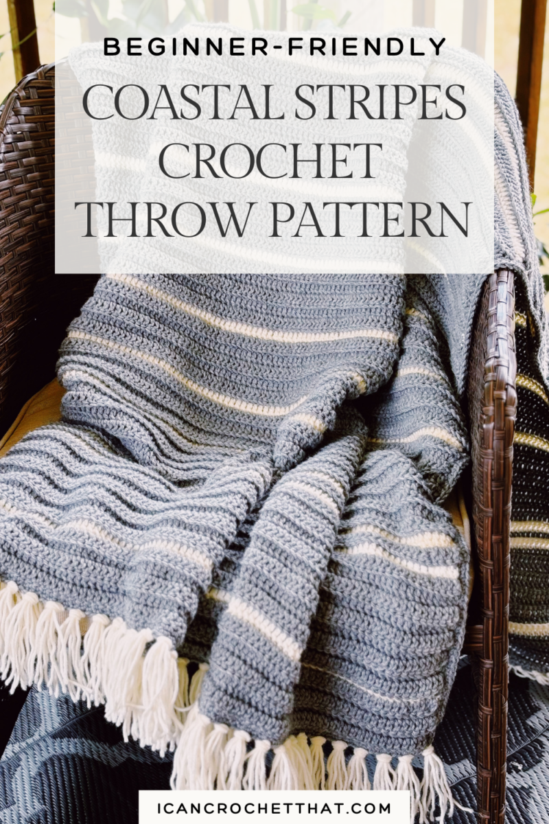 Beginner-Friendly Double Crochet Blanket Pattern - Coastal Stripes ...