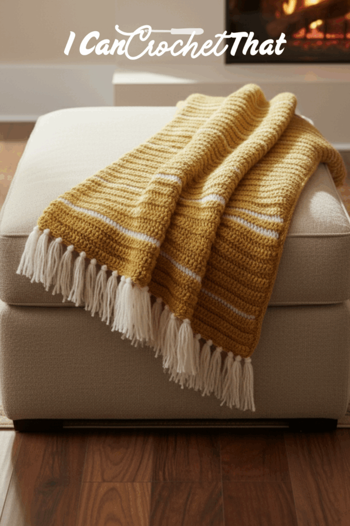Beginner-Friendly Double Crochet Blanket Pattern - Coastal Stripes ...
