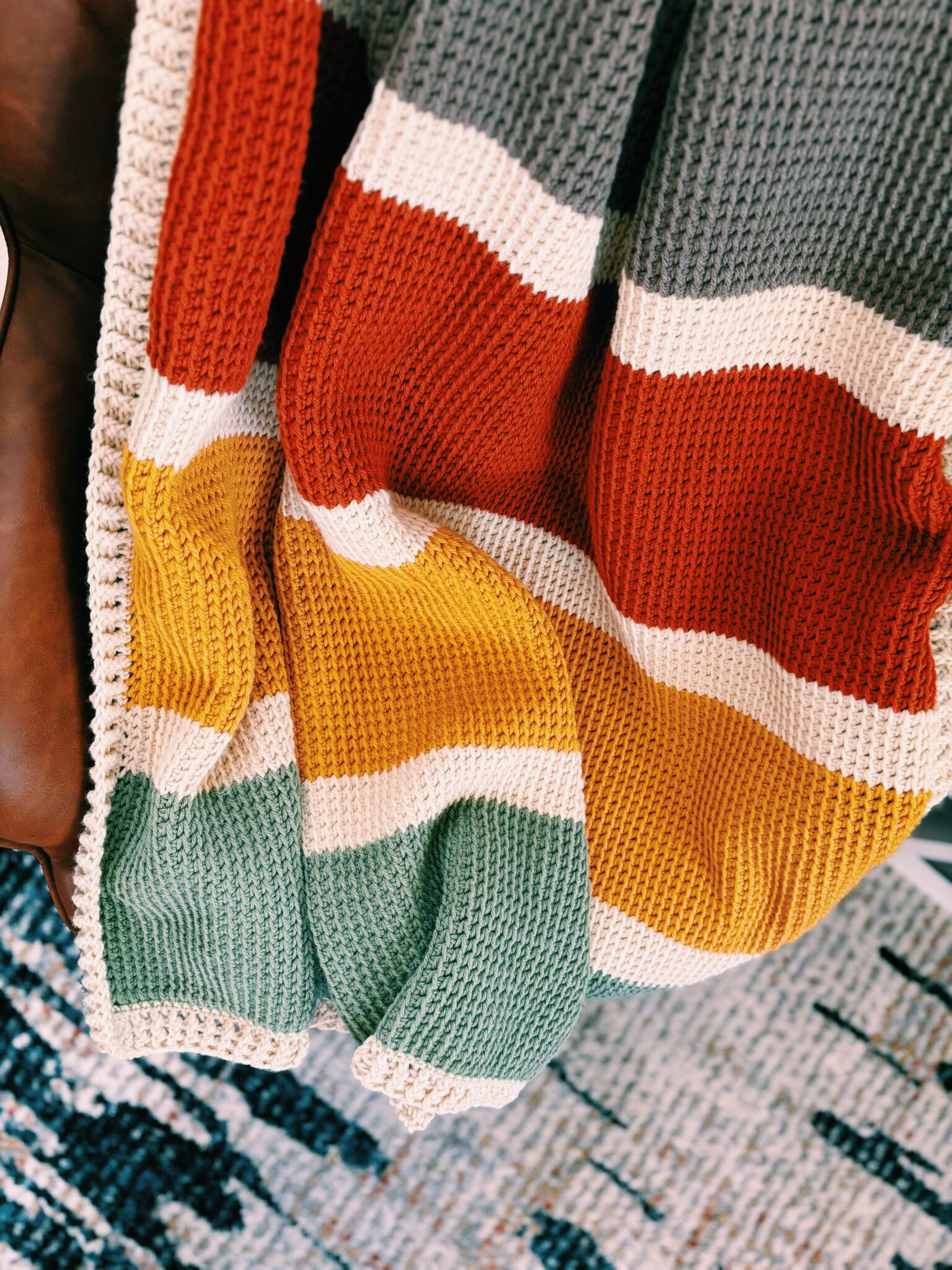 Cozy Tunisian Crochet Fall Blanket Pattern - I Can Crochet That