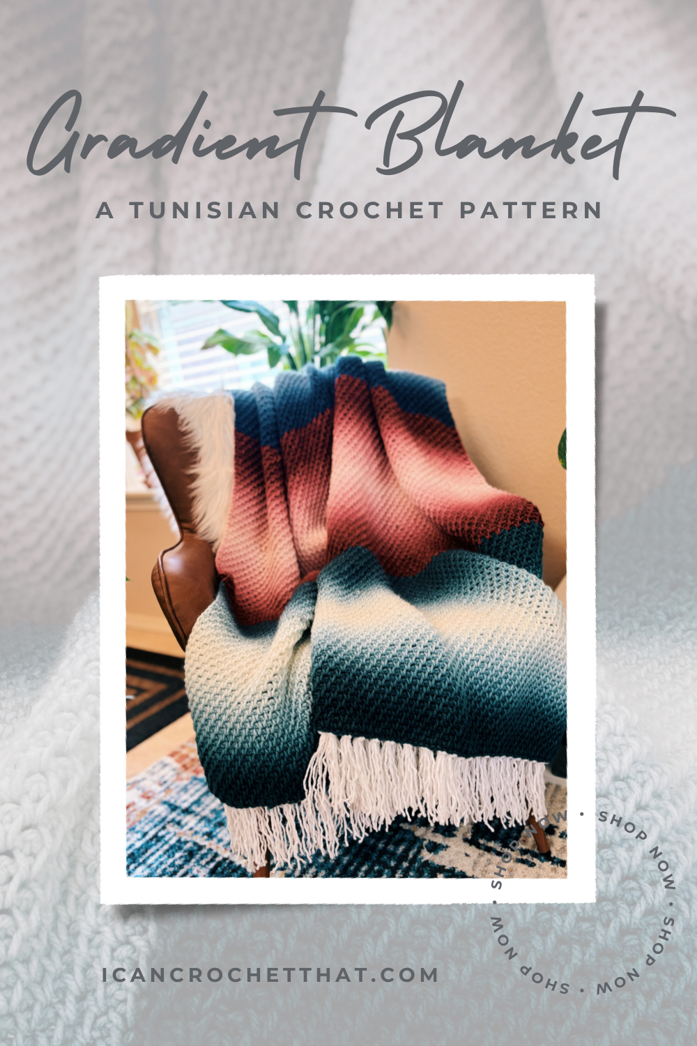 Free Tunisian Crochet Gradient Blanket Pattern - I Can Crochet That