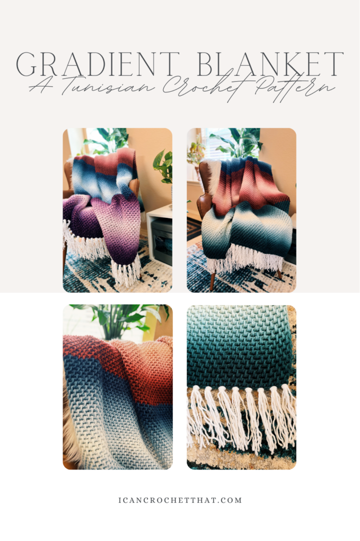 Free Tunisian Crochet Gradient Blanket Pattern - I Can Crochet That