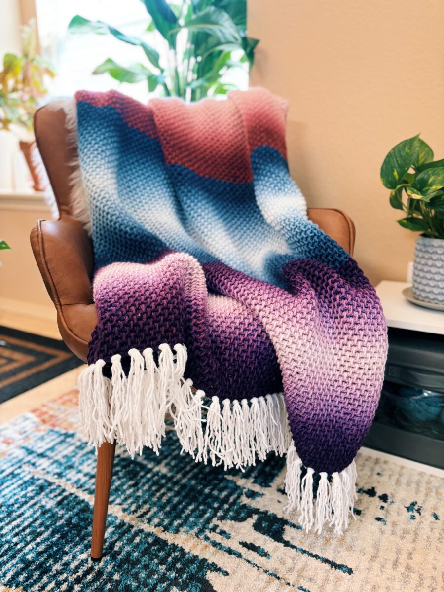 Free Tunisian Crochet Gradient Blanket Pattern - I Can Crochet That