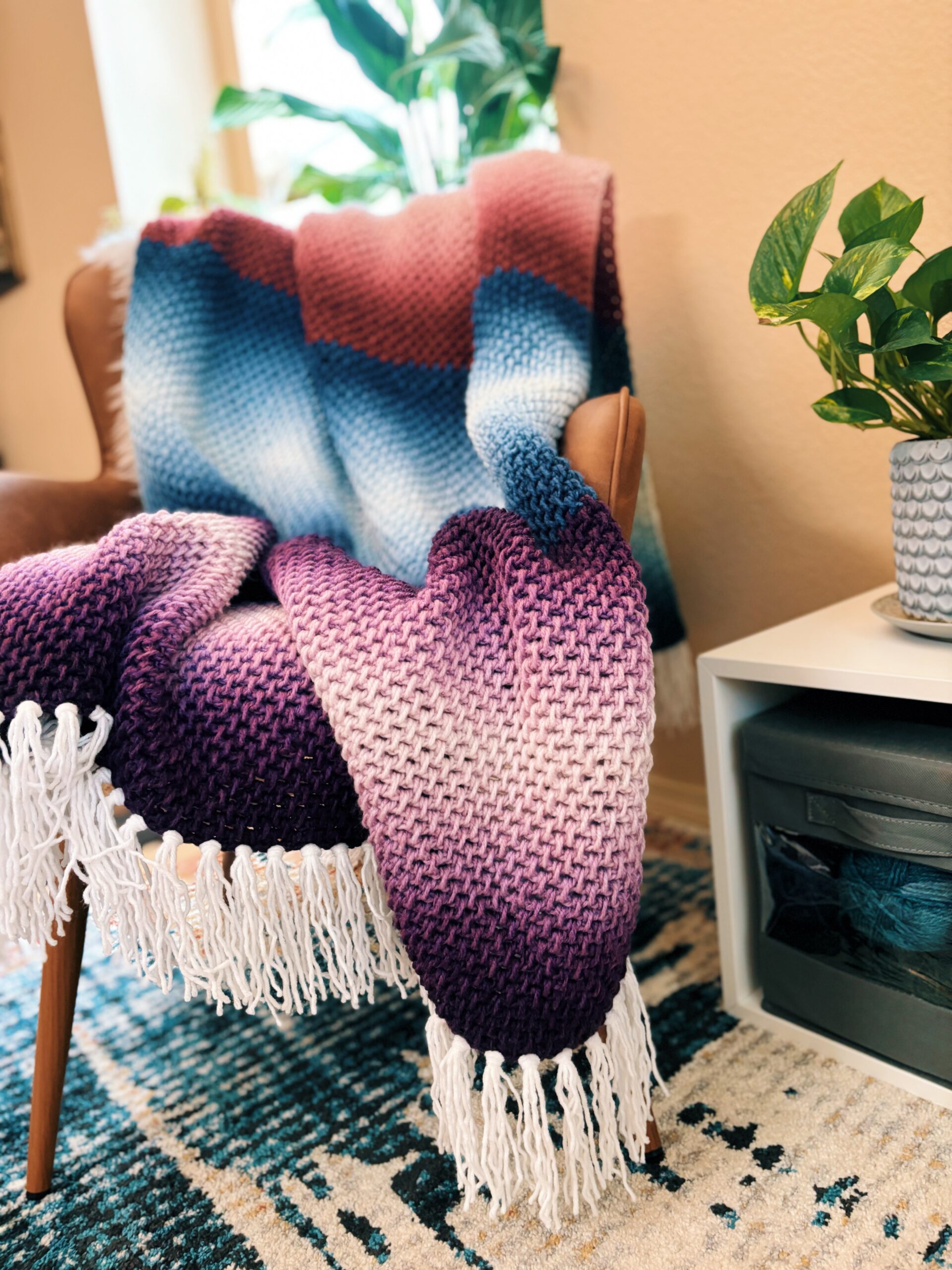 Free Tunisian Crochet Gradient Blanket Pattern - I Can Crochet That