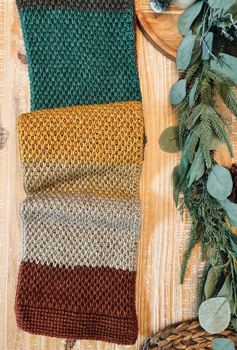 Easy Self-Striping Yarn Tunisian Crochet Scarf Pattern - I Can Crochet That