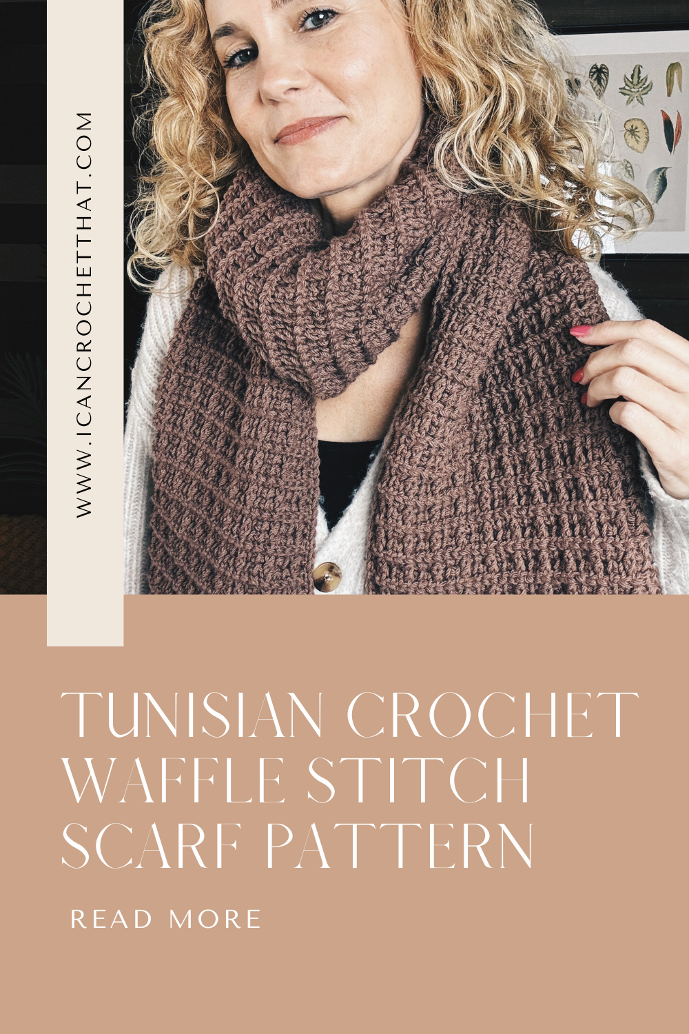 Tunisian Crochet Waffle Stitch Scarf Pattern - I Can Crochet That