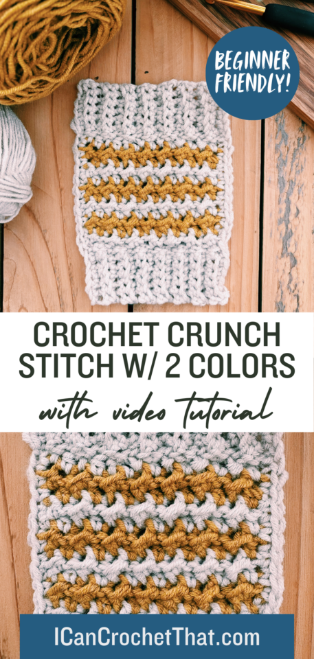 Crochet Crunch Stitch with Two Colors Video Tutorial - I Can Crochet That