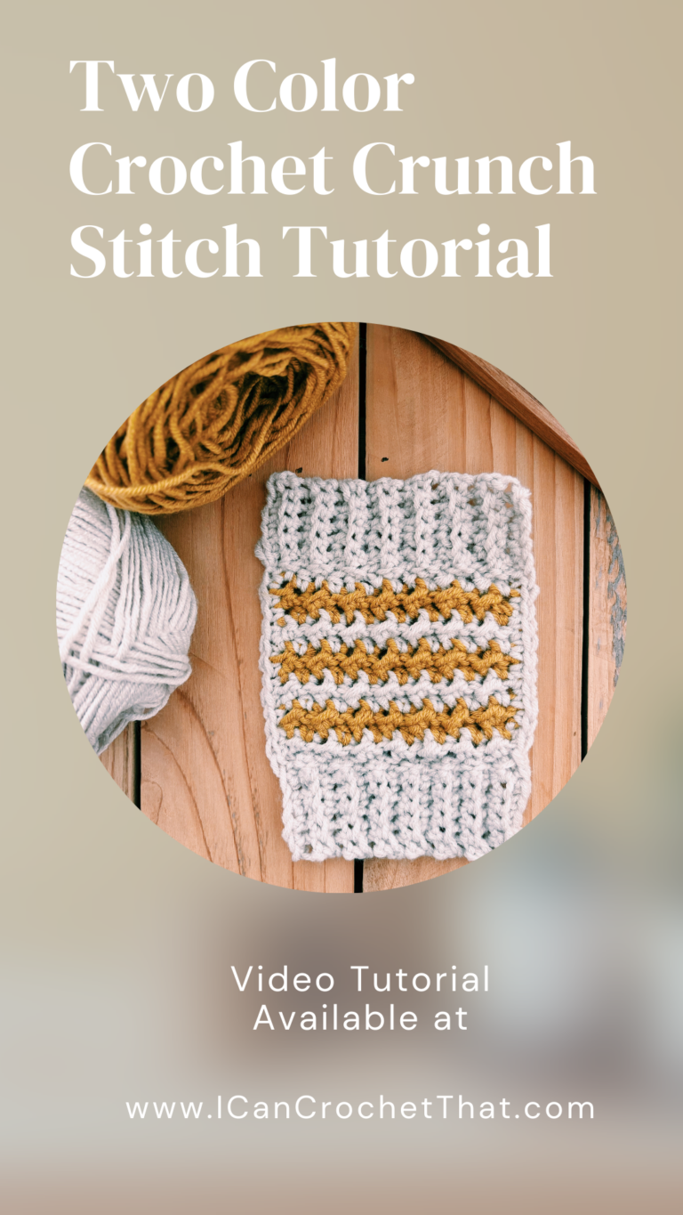 Crochet Crunch Stitch with Two Colors Video Tutorial - I Can Crochet That