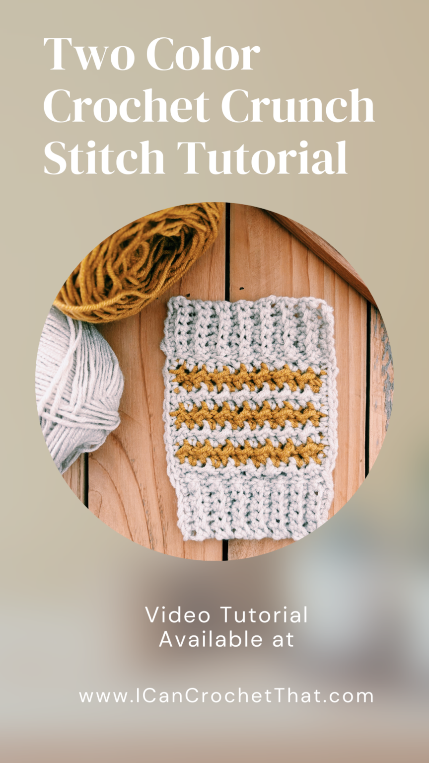 Crochet Crunch Stitch with Two Colors Video Tutorial - I Can Crochet That