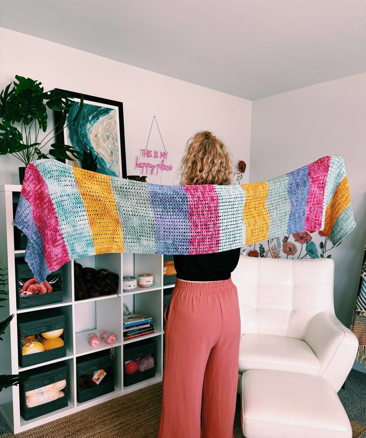 Tunisian Crochet Lace Shell Wrap Pattern - I Can Crochet That