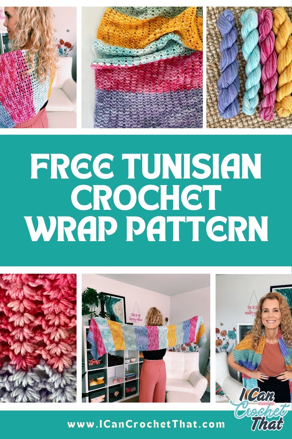 Tunisian Crochet Lace Shell Wrap Pattern - I Can Crochet That