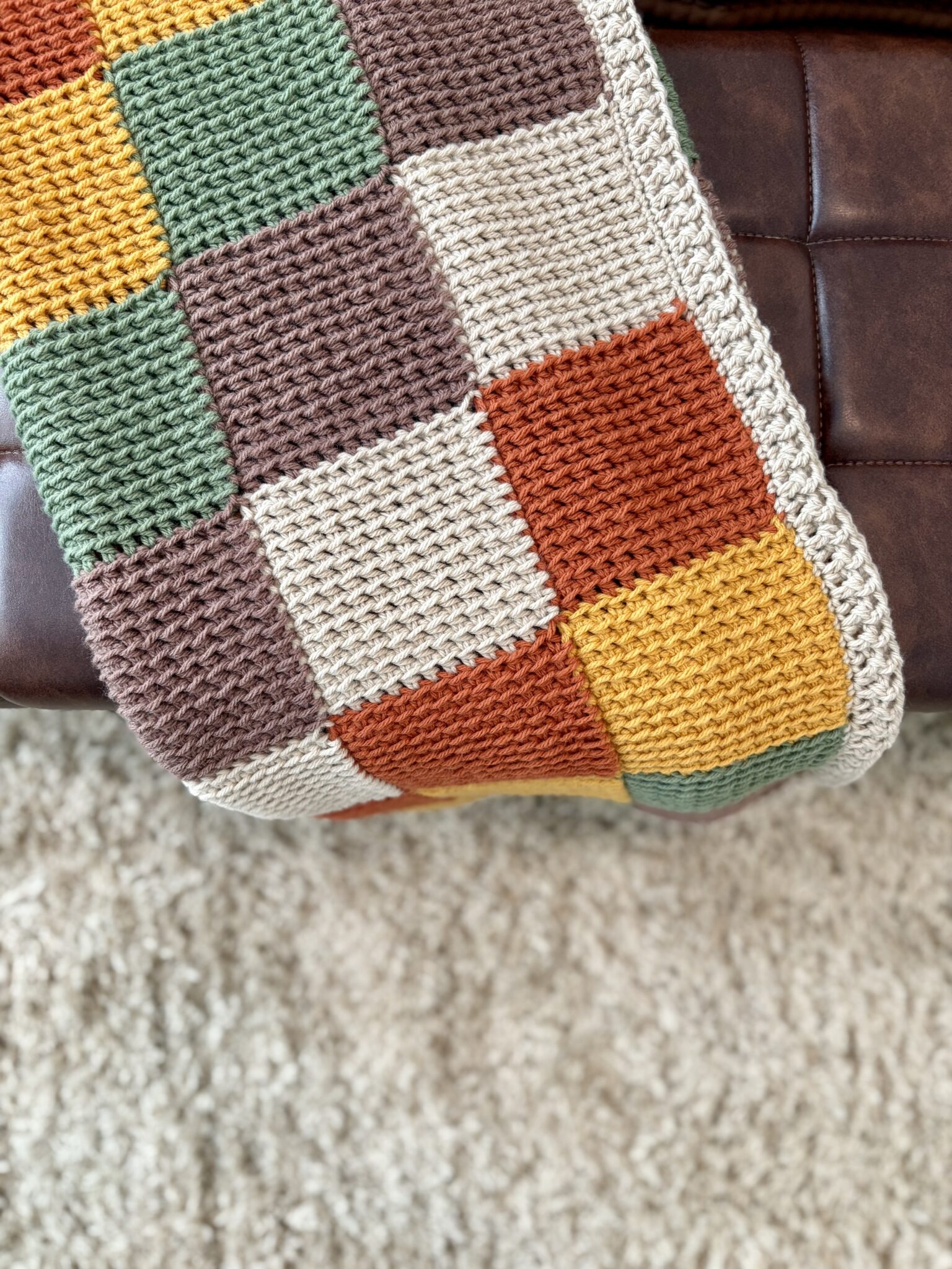 No-Curl Tunisian Crochet Entrelac Blanket Pattern (With Video) - I Can Crochet That