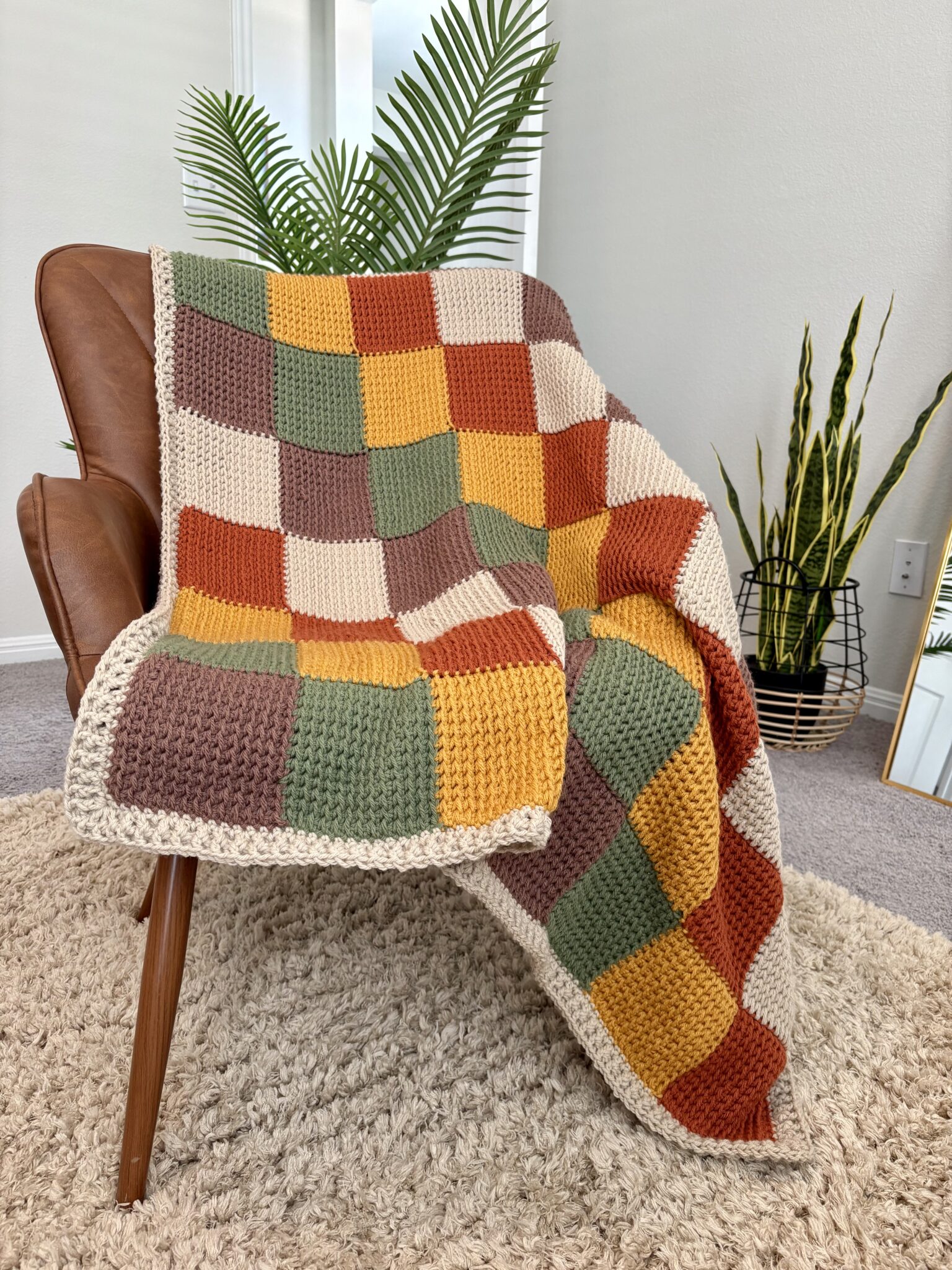 No-Curl Tunisian Crochet Entrelac Blanket Pattern (With Video) - I Can ...