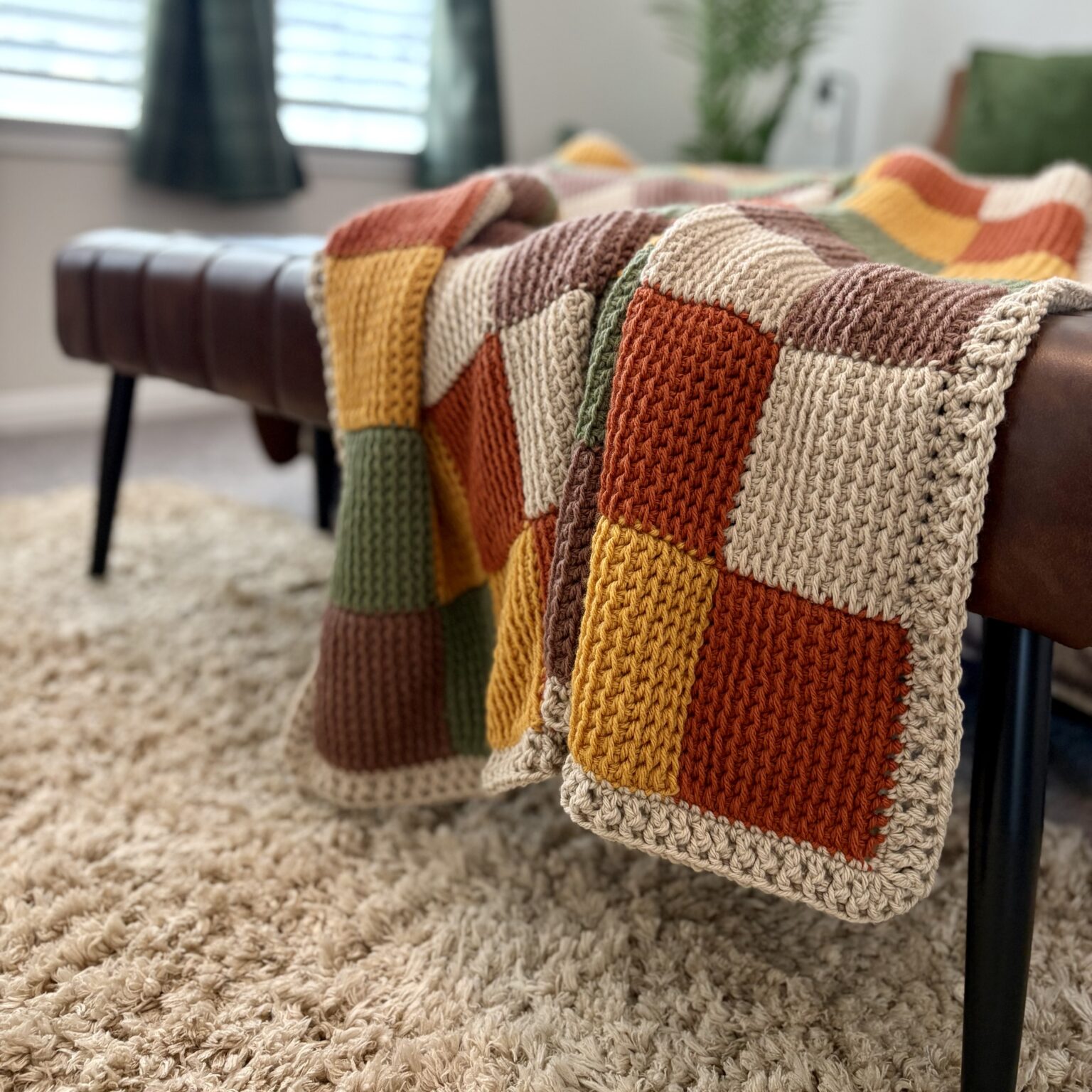 No-Curl Tunisian Crochet Entrelac Blanket Pattern (With Video) - I Can Crochet That