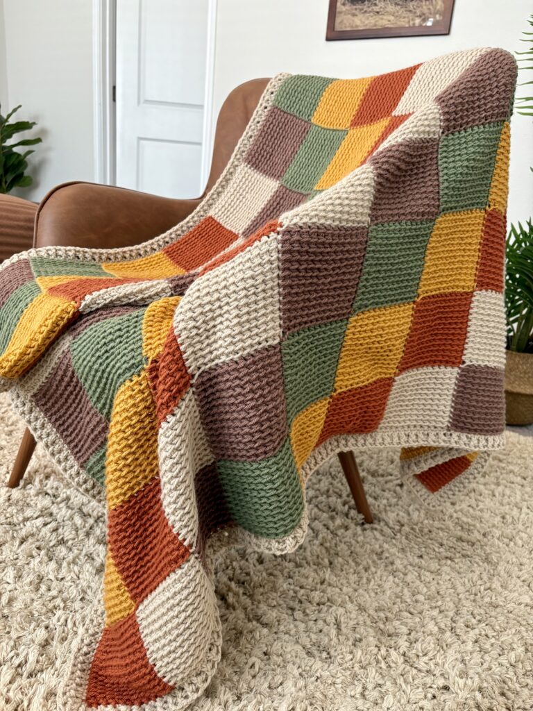 No-Curl Tunisian Crochet Entrelac Blanket Pattern (With Video) - I Can Crochet That