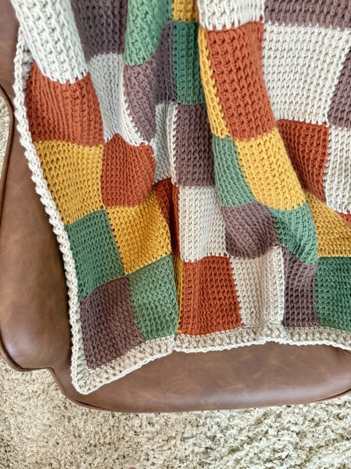 No-Curl Tunisian Crochet Entrelac Blanket Pattern (With Video) - I Can Crochet That