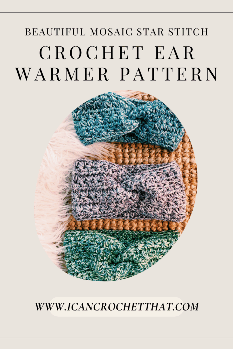 Mosaic Star Stitch Crochet Ear Warmer Pattern (All Sizes) - I Can ...