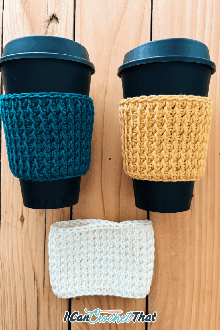 Tunisian Crochet Cup Cozy Pattern (Beginner-Friendly & Free!) - I Can ...