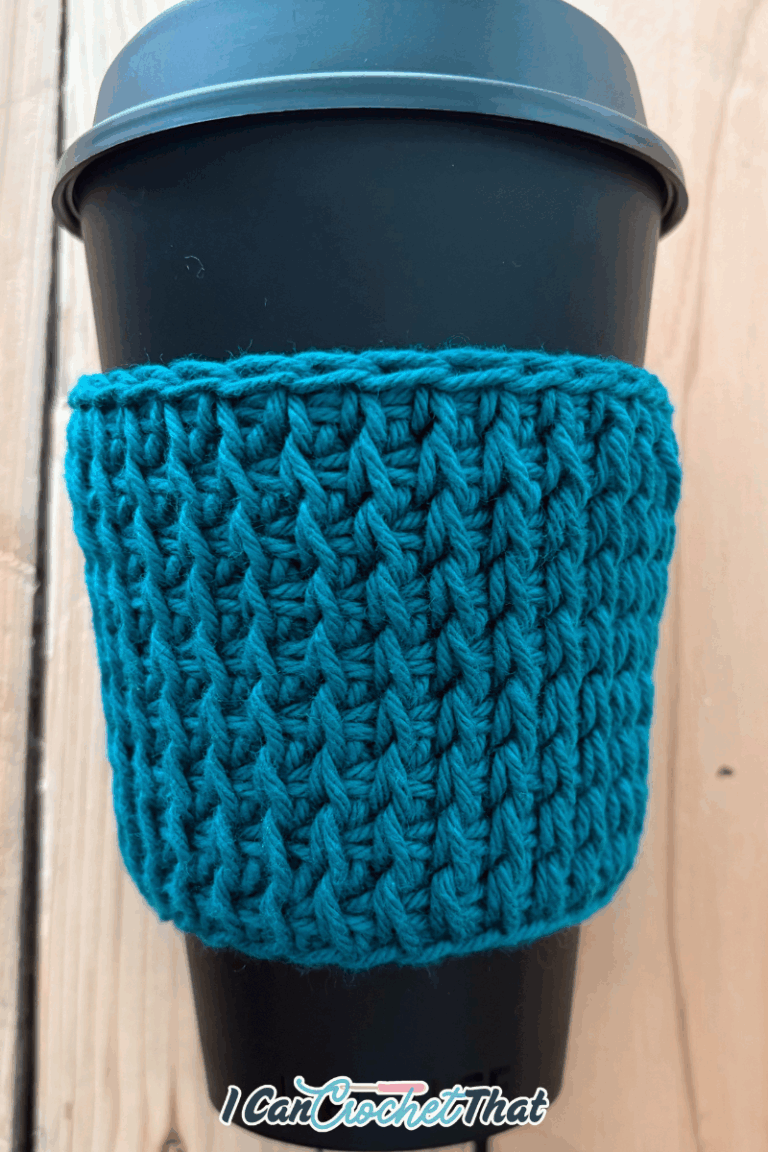 Tunisian Crochet Cup Cozy Pattern (Beginner-Friendly & Free!) - I Can ...
