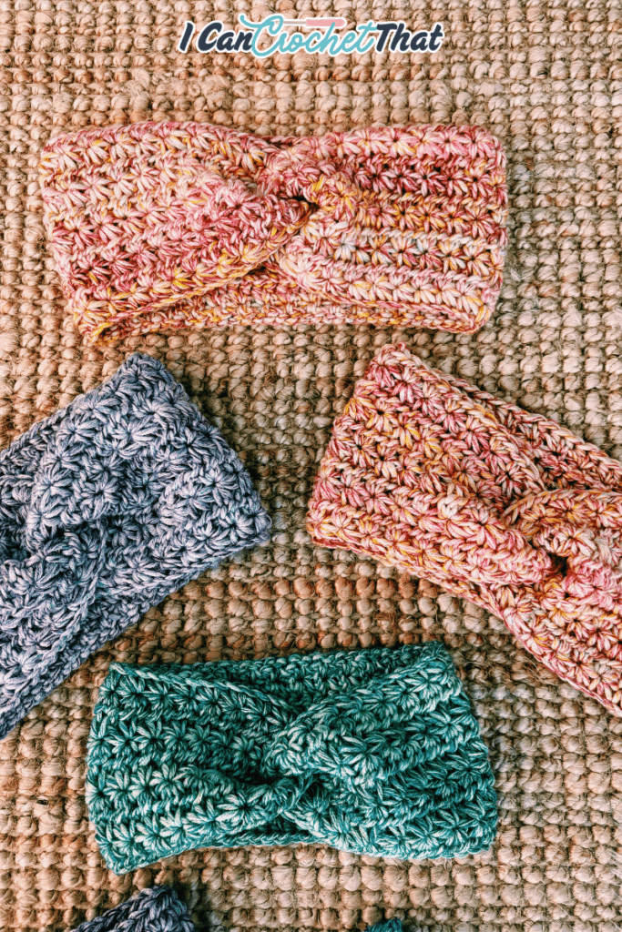 Mosaic Star Stitch Crochet Ear Warmer Pattern (All Sizes) - I Can ...